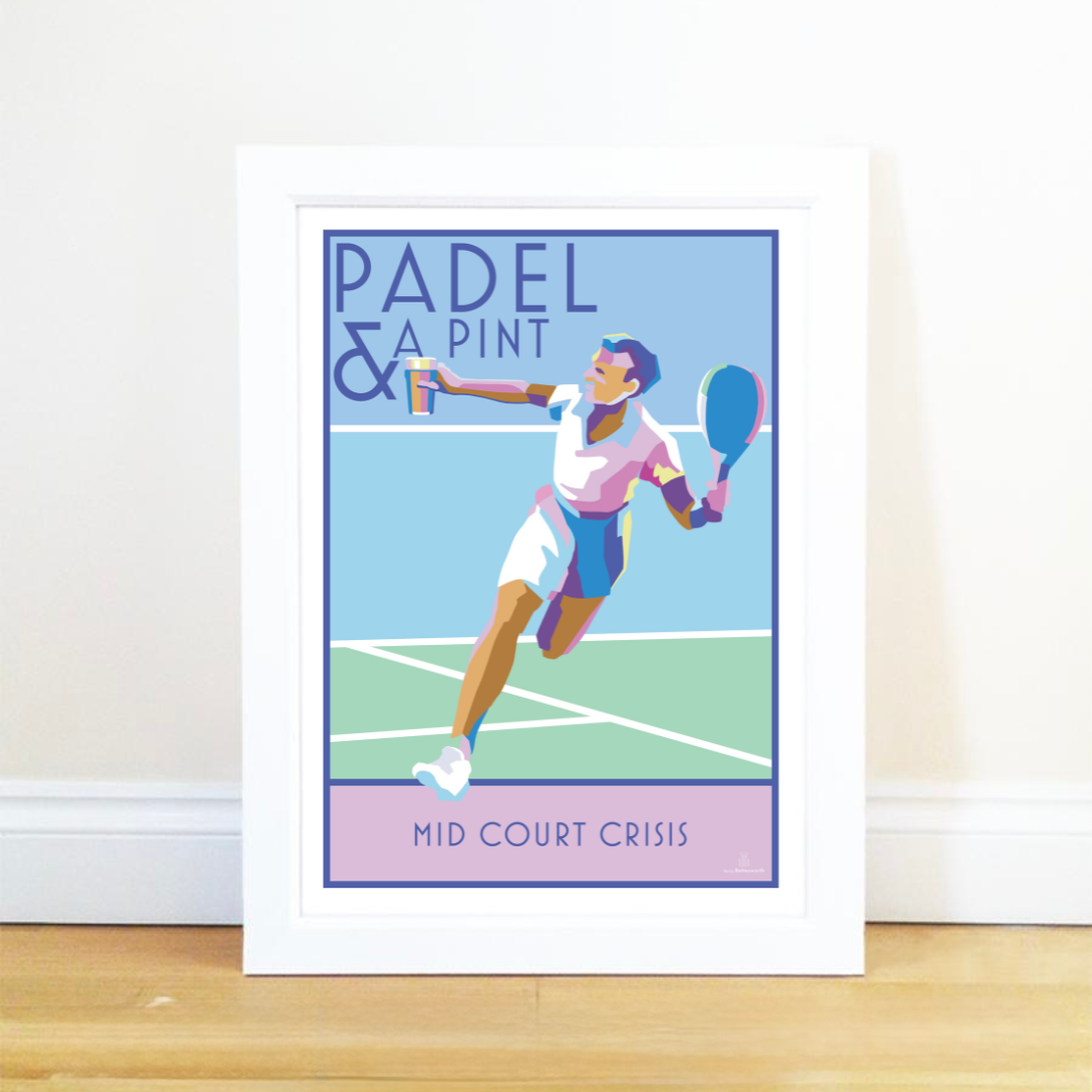 Padel and a Pint - Lifestyle and Seaside Print by Becky Bettesworth ...