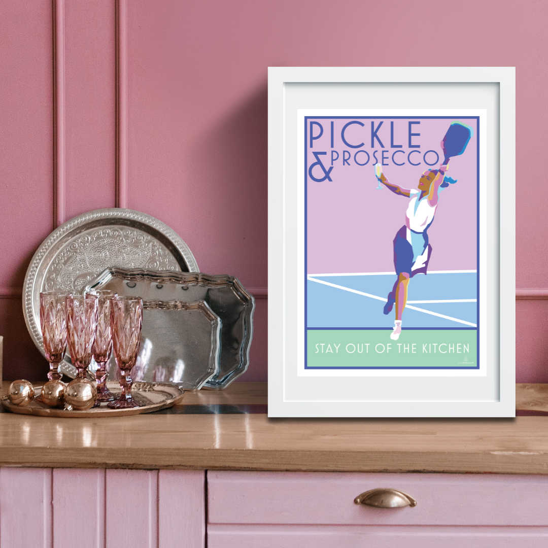 Pickle and Prosecco- Lifestyle Poster and Seaside Print by Becky ...