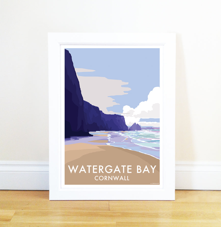 Watergate Bay - Becky Bettesworth Vintage Travel Poster and Seaside ...